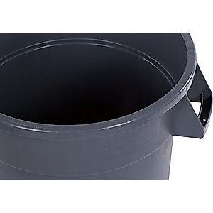 Carlisle FoodService Products 34102023 Bronco Polyethylene Round Trash Container, 20-Gallon Capacity, 20" Diameter x 23" Height, Gray (Case of 6)