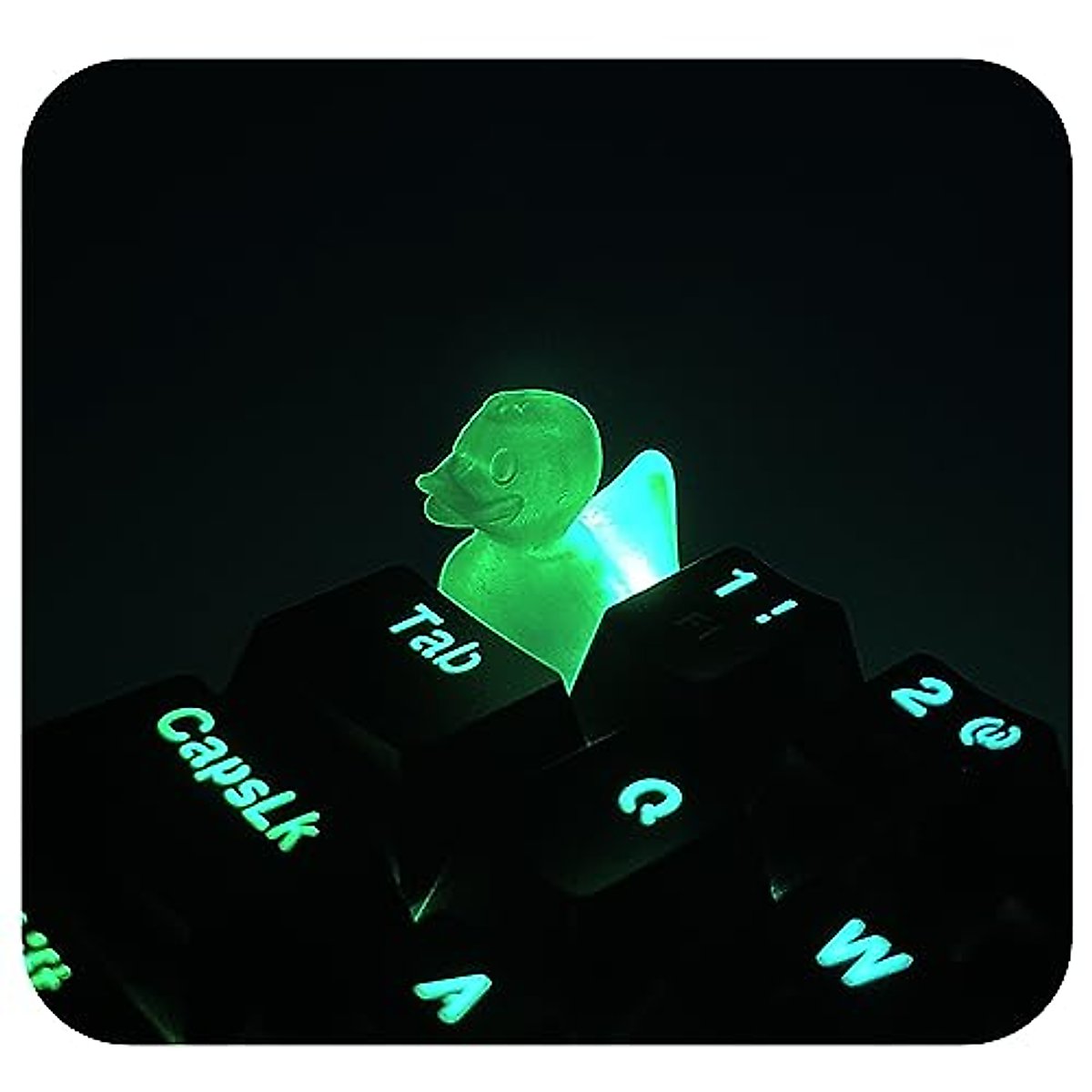 Custom Keycap for Mechanical Gaming Keyboard - Design Cute Duck Transparent- Artisan Cherry MX Made in Resin with Universal Compatibility - Unique Gift Idea