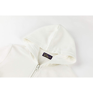 SPACE VENTURE Kids zip up hoodie, boys fleece Sweatshirts for toddler and teen girls 11-12Y (WHITE,XL)