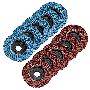 FPPO 2" 10PCS Grinding Wheel Flap Discs for 2-inch Mini Air Angle Grinder, for Metal Wood and Plastic polishing 80 Grit