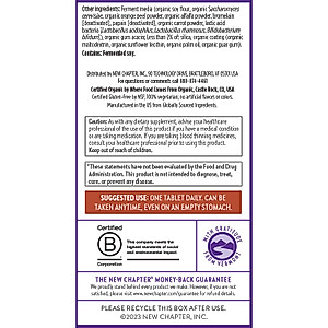 New Chapter Men's Multivitamin for Immune, Stress, Heart + Energy Support with Fermented Nutrients - Every Man's One Daily, Made with Organic Vegetables & Herbs, Non-GMO, Gluten Free - 96 ct