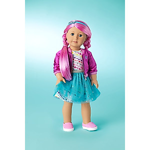 American Girl Truly Me 18-inch Doll #87 with Blue Eyes, Magenta Hair, and Lt-to-Med Skin with Warm Undertones, For Ages 6+