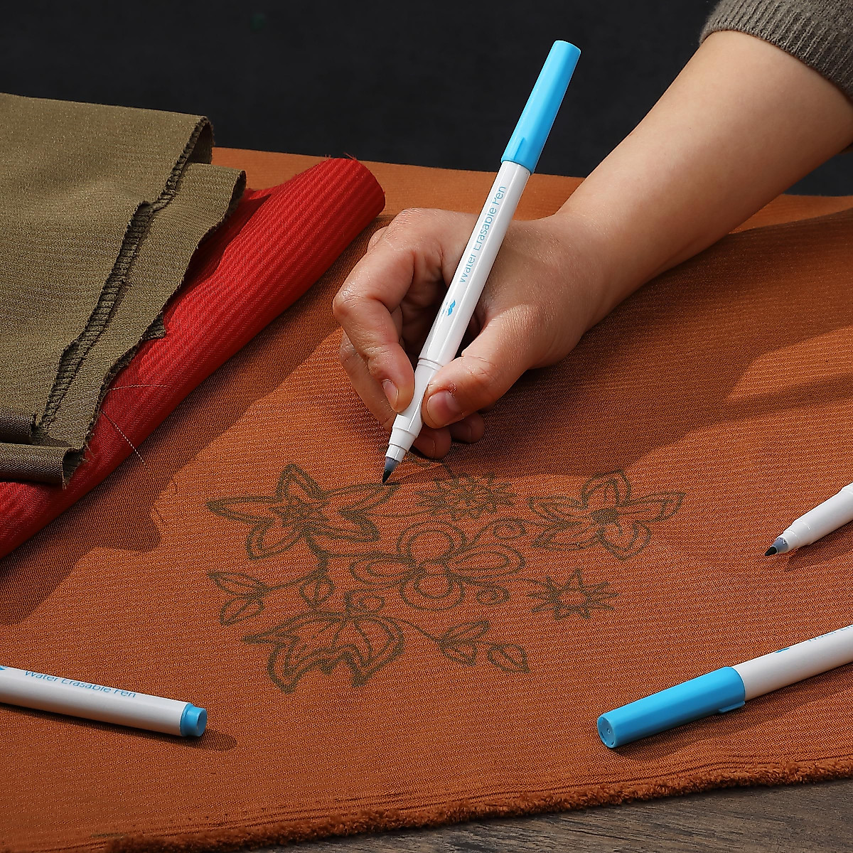 Mr. Pen- Fabric Markers for Sewing, 5 Pack, Blue, Erasable, Water Soluble Fabric Marker, Fabric Pens for Sewing Erasable, Washable Fabric Marker, Water Soluble Pen, Fabric Marking Pens for Sewing