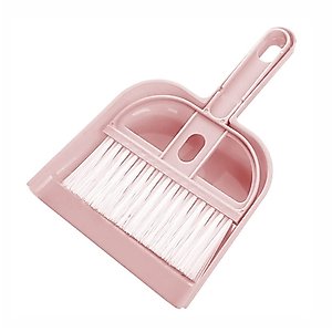 1 Set Mini Broom and Dustpan Set Small Dustpan and Brush Set Mini Hand Held Broom and Dustpan Set Dust Pan and Brush Set Small Dust Pans with Brush Set, Pink