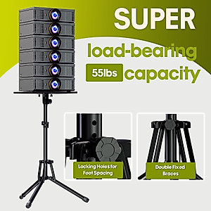 Projector Stand Laptop Tripod Stand - Portable Stand Adjustable Height 20 to 60 Inch, Projector Stand with Gooseneck Phone Holder ＆ Mouse Tray, Laptop Floor Stand for Podium, Home, Studio, DJ Racks