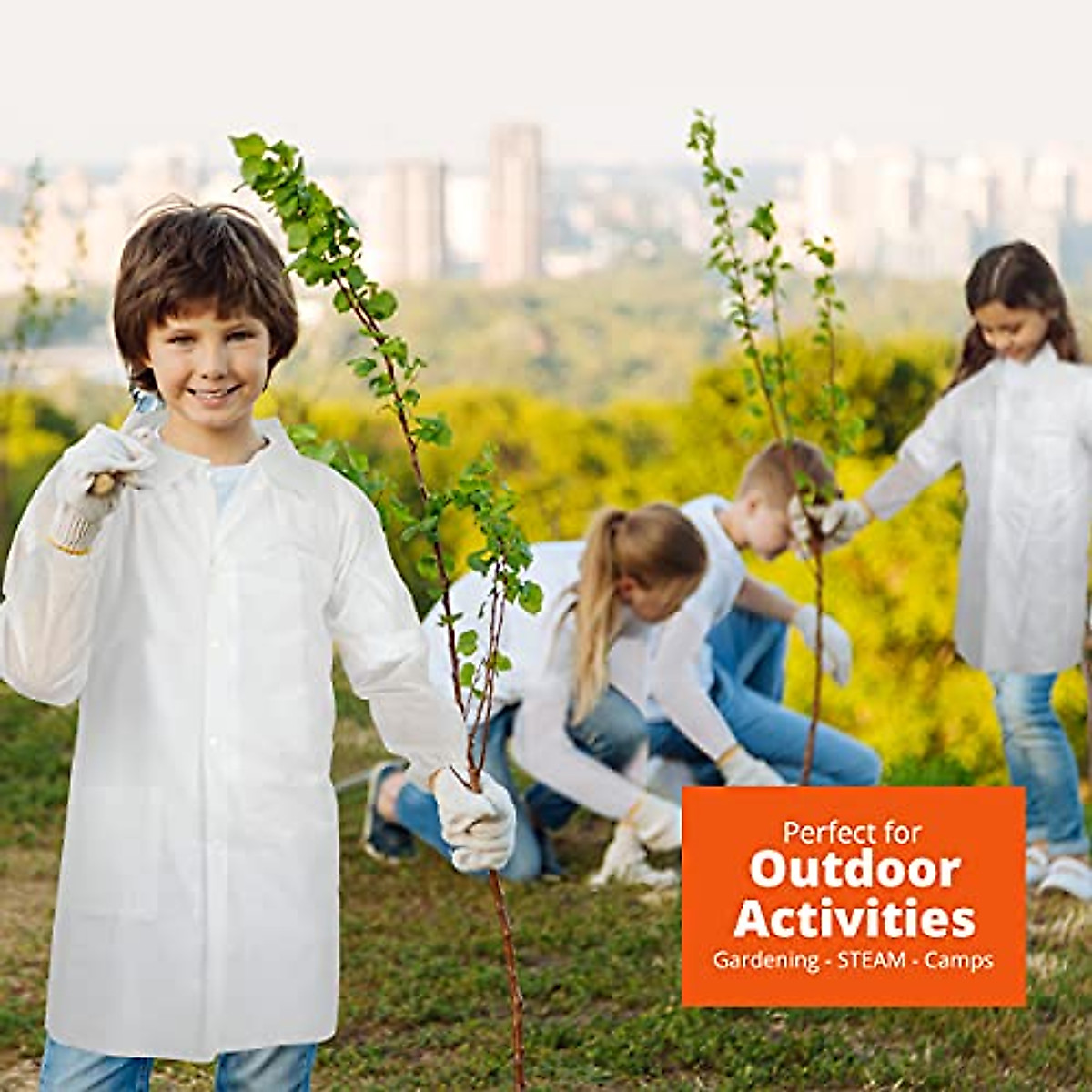 Disposable Lab Coats for Kids, 12 Pack - Lab Coats for Kids Science Party (Youth Medium)