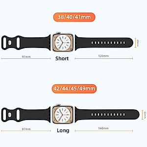 Maledan 38mm 40mm 41mm 42mm 44mm 45mm 49mm Sport Bands Compatible with Apple Watch Band for Women Men, 6 Pack Soft Silicone Replacement Strap for iWatch Ultra SE & Series 8/7/6/5/4/3/2/1 Accessories