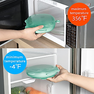 Qishare Silicone Suction Plates for Babies & Toddlers - Strong Suction Grip Divided Dish - Self Eating Utensils Set with Straw, Fork, Spoon for Kids - Dishwasher-Safe Toddler Plates (Green)