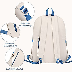 Lohol Lightweight & Casual Daypacks for Men, Women & Students, Perfect Daily Backpack for School, Work, and Travel (Beige)