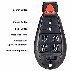 Keyless Remote Smart Key Fob Replacement Fit for Chrysler Town and Country 2008-2016, Dodge Grand Caravan 2008-2020, M3N5WY783X, IYZ-C01C Part # 267F-5WY783X 2701A-C01C