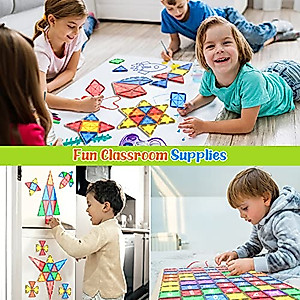 Magnetic Tiles Kids Toys STEM Magnet Toys for Toddler Magnetic Blocks Building Toys Preschool Learning Sensory Montessori Toys for 3+ Year Old Boys and Girls, Safe Creativity Toddler Kids Toys