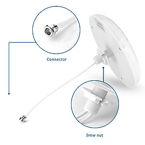 ZDTECH Ultra Thin Dome Ceiling Antenna, Omni-Directional Indoor Antenna, Wide Band Mount Dome Antenna with N-Female Connector for Cell Phone Signal Booster Router Gateway (698 to 4000 MHz)