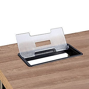 Elsy 3-Drawer File Cabinet Two-Tone Desk with Keyboard Tray, Power Outlets, USB Ports Charging Station, Metal Legs - 47.2" Wood Computer Writing Desk Gaming Sturdy Home Office Desk - Espresso, Natural