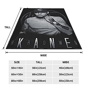KLENITIZE Kane Singer Brown Flannel Fleece Throw Blanket Lightweight Soft Cozy All Seasons Warm Blanket for Bedding Sofa and Travel 60''X50'', Black