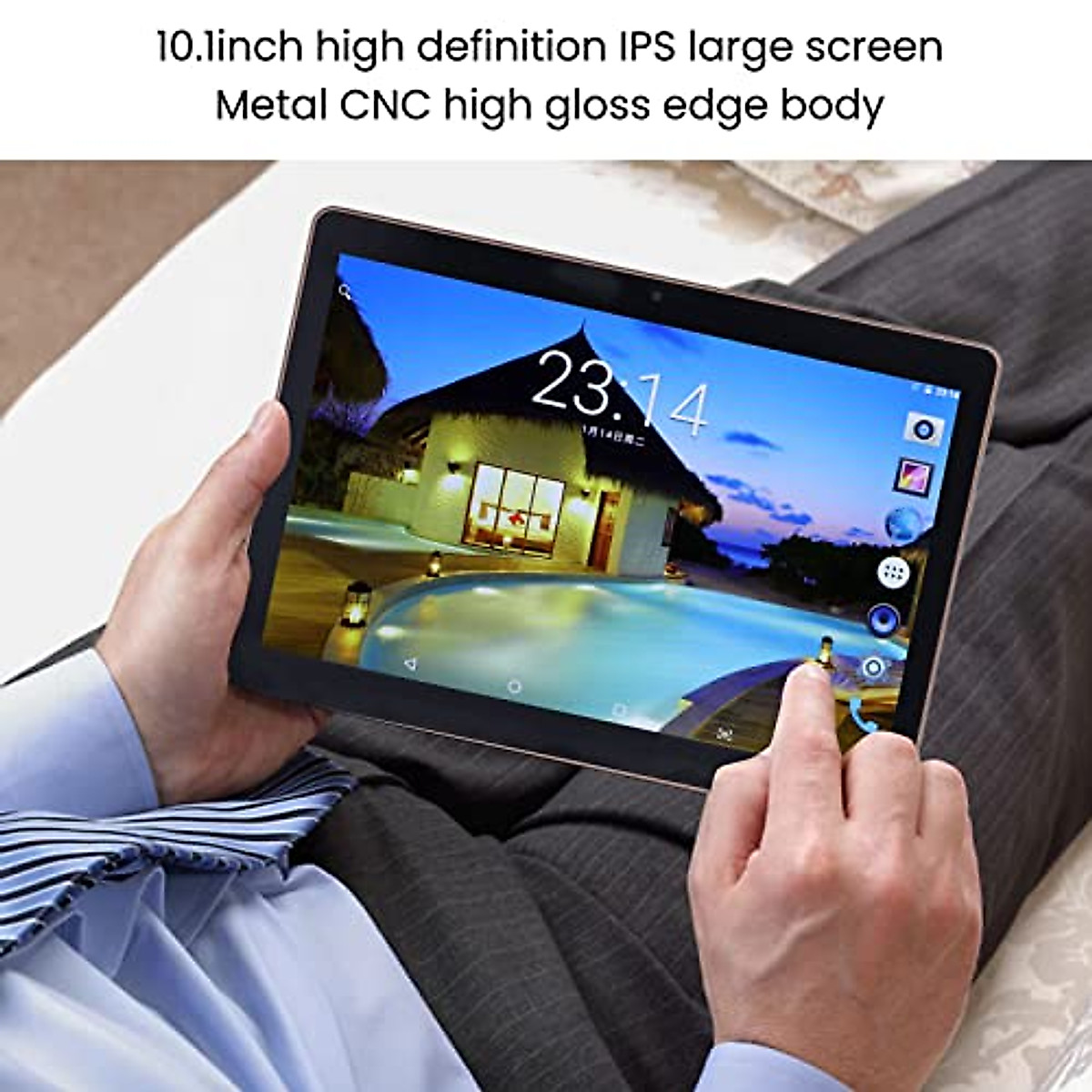 WiFi Smart Tablet 10.1in for Andriod 8.0 Octa Core 2GB RAM 32GB ROM IPS HD Touchscreen Tablet for Daily Work Tablet Material: Aluminium Alloy Gross Weight: 826g/29.1oz(#2)