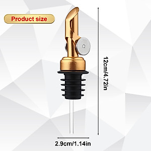 AIEX 4pcs Liquor Bottle Pourers, Stainless Steel Pourers Dispenser Spout Cover with Cap for Liquor Oil Balsamic Vinegar Bottles (Gold)