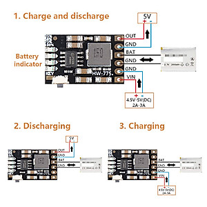 8PCS 2A 5V Charge Discharge Integrated Module 3.7V 4.2V for 18650 Lithium Battery Charging Boost Mobile Power Supply Charge and Discharge Protection Converter Protection PCB Board Module