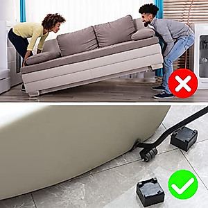 WEPUMP Furniture Lifter Mover Tool Set to Move Heavy Furniture Quickly & Easily 1000 Lbs Capacity 21 Inch (1 Lifter Tool & 4 Heightening Block)