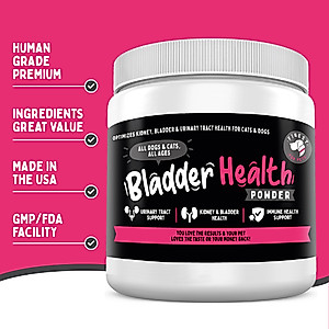 Dog & Cat UTI Prevention, Bladder, Kidney & Urinary Tract Health Powder. with Cranberry & D-Mannose to Support Immune System - Made in The USA for Optimal Pet Health (120 Scoops / 120g)