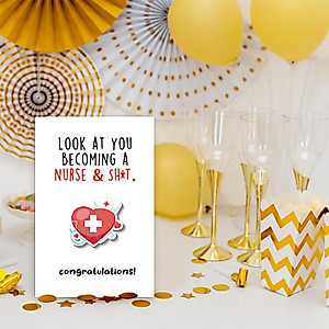 Asmallgf Nurse Graduation Card, Funny RN Nurse Graduation Gifts for Women Men, New Grad Nurse Gifts