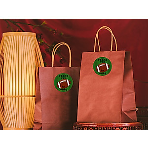 40 Thank You Football Labels, 2 Inch Big Round Glossy Stickers, Great Stickers for Birthday Party, Baby Shower, Wedding, Graduation, or Any Family Event Decorations, Made in USA