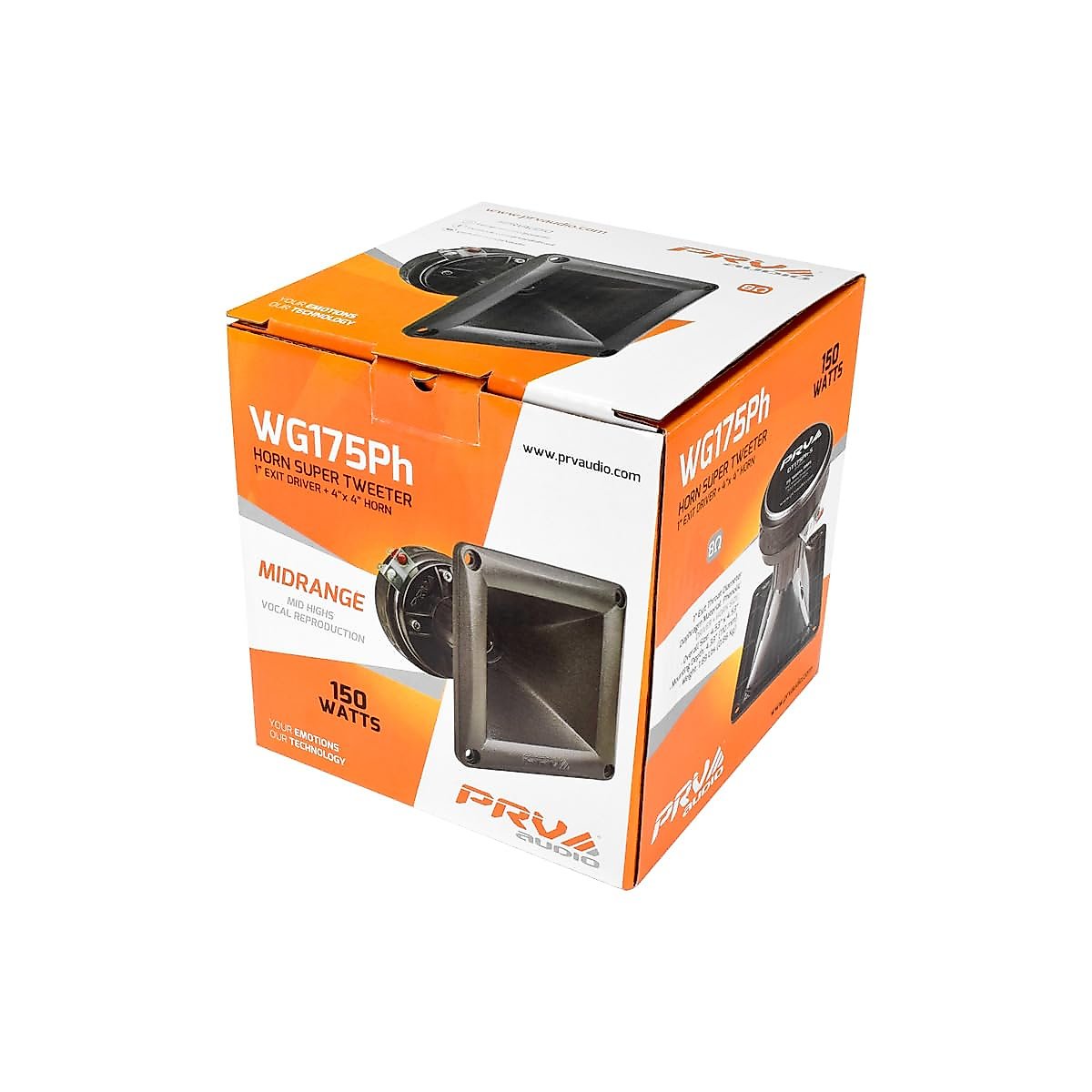 PRV AUDIO WG175Ph 1" Exit Compression Driver, 150 Watts Program Power, High Frequency, 108dB Tweeter Driver + Horn Combo - Horn Driver Car Audio