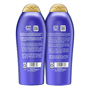 OGX Thick & Full + Biotin & Collagen Extra Strength Volumizing Shampoo + Conditioner with Vitamin B7 & Hydrolyzed Wheat Protein for Fine Hair, 25.4 oz Pack of 2