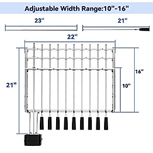 Skyflame Stainless Steel Electric Barbecue Shish Kabob Skewer Set with 9pcs Skewers, Automatic Rotating Skewer Turner with Adjustable Speed Motor and Adjustable Length Rotisserie BBQ Grill Rack