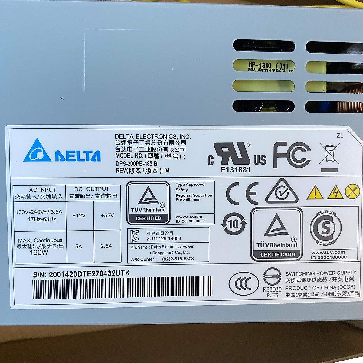 BestParts New 190Watts Power Supply Compatible with Lorex Dahua Honeywell NVR DVR DPS-200PB-185 B