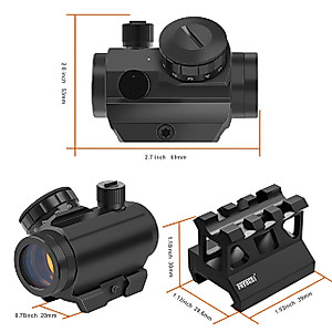Feyachi Red Dot Sight 4 MOA Red Dot Gun Sight Rifle Scope with 1 inch Riser Mount