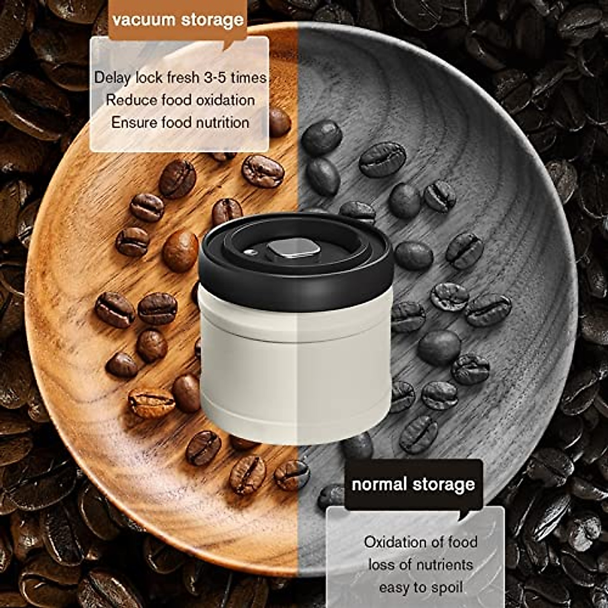 SPERKY Coffee Containers Stainless Steel Airtight Coffee Container Storage Canister Vacuum Sealed Cans Coffee Jar Canister for Coffee Beans Tea