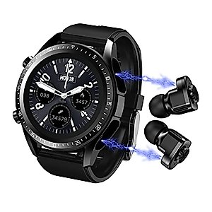 Alliget Smart Watch with Earbuds for Android iPhone, Fitness Tracker with Blood Oxygen Heart Rate Sleep Monitor, 2 in 1 Bluetooth Long Time Standby Sports Watch for Men Women