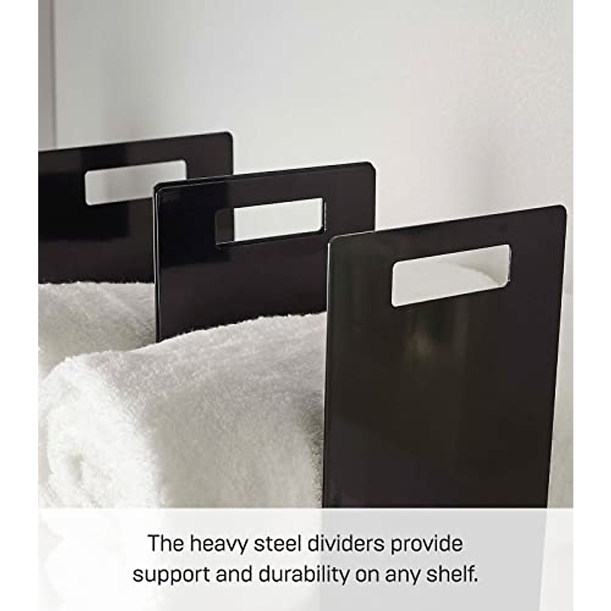 Yamazaki Home Tower Black Interlocking Towel Organizer (Set of 2)