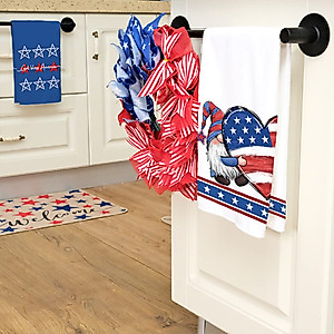 GEEORY Kitchen Towels for 4th of July Decorations Floral Home Sweet Home Patriotic Dish Towels 18x26 Inch Ultra Absorbent Bar Drying Cloth Hand Towel for Kitchen Bathroom Party Home Set of 2 GD090