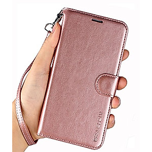 ERAGLOW Galaxy S9 Wallet Case, Galaxy S9 Case, Premium PU Leather Wallet Flip Protective Case Cover with Card Slots and Kickstand for Samsung Galaxy S9 (Rose Gold)