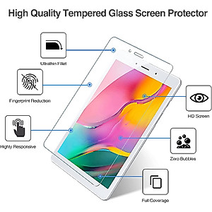ProCase [2 Pack] Galaxy Tab A 8.0 2019 Screen Protector T290 T295, Tempered Glass Screen Film Guard for 8.0 inch Galaxy Tab A 2019 Without S Pen Model SM-T290 (Wi-Fi) SM-T295 (LTE)