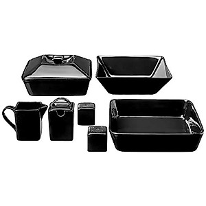 10 Strawberry Street Nova Square 45 pc Dinnerware Set, Black
