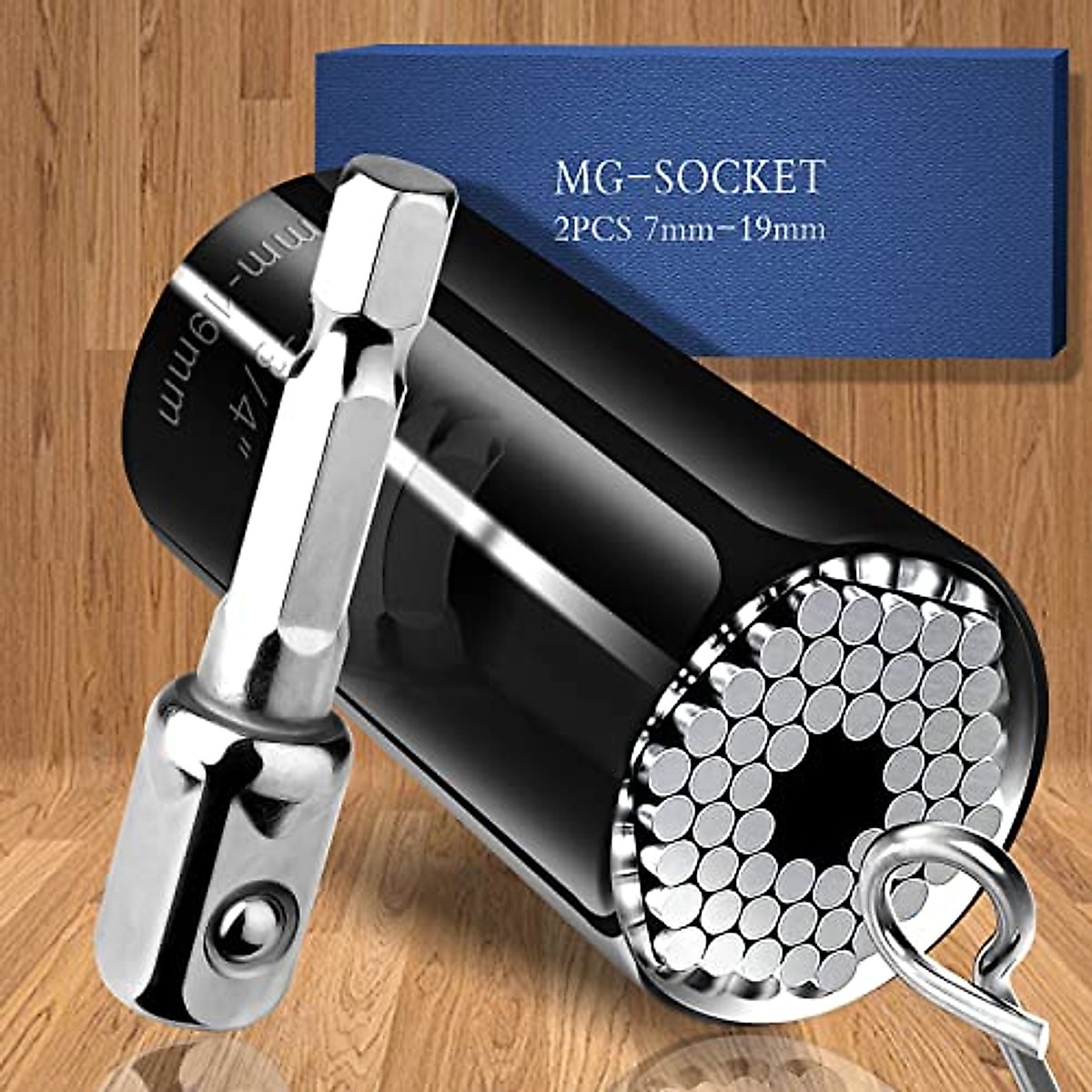 Universal Socket Tools Gifts for Men, Multi-Function Universal Socket Wrench Sets, Super Socket Set, Christmas Stocking Stuffers Gift for Men, DIY Handyman, Dad, Husband,Friends(7-19mm),Black