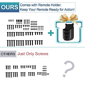 Samsung LG Vizio TV Mount Screws Kit with Remote Holder, Includes M4 M5 M6 M8 Screws, Washers, Spacers for Wall Mounting up to 80 in
