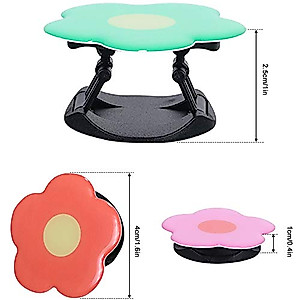 Weewooday 3 Pieces Phone Grip Holder Flower Collapsible Phone Holder Self-Adhesive Sublimation Phone Holders for Smartphone and Tablets