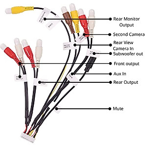 Xtenzi RCA Cord Assembly Harness Car Audio Video Compatible with Pioneer DMH CDP1888,CDP1889 - XT91911