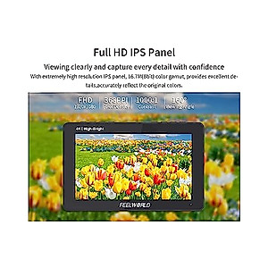 FEELWORLD F6 Pro +Battery +Charger+Carry Case 5.5 Inch 1600nits Touchscreen DSLR Camera Field Monitor with 3D LUT F970 External Kit Install for Power Wireless Transmission FHD 1920x1080 4K HDMI