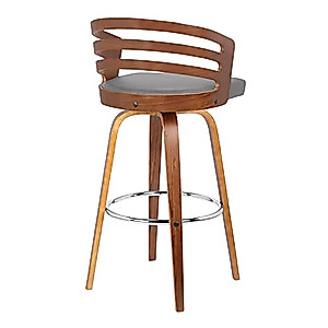 Armen Living Jayden Mid-Century Swivel Counter Height Barstool, 26", Gray