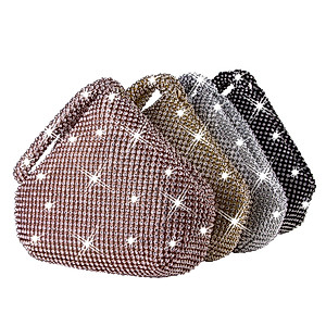 CROWN GUIDE Women's Vintage Evening Bags Clutches Bling Beaded Wedding Party Gowns Formal Prom Purses Handbags With Wristlet Gold
