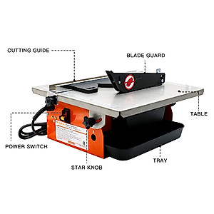 VIYUKI Tile Cutter Saw Portable Wet Cutting Porcelain Tile Cutter Table Saw 7-Inch Wet Tile Saw