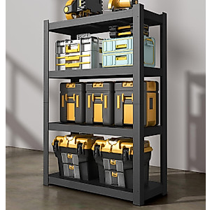 MUIR BOX 4 Tier 40" Wx20 Dx57 H Garage Shelving Heavy Duty 500lbs/ Shelf, 2000lbs Garage Storage Shelves Adjustable Heavy Duty Metal Shelving for Garage Industrial Rack 40" Wx20 Dx57 H