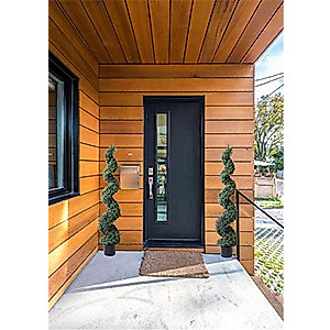 5' Artificial Cypress Spiral Boxwood Topiaries Tree in Plastic Pot Outdoor and Indoor Home Decor (2 Pack)