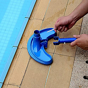 RLECS Vacuum Head Handle 2PCS Blue Color Vacuum Pool Brush Handle Universal Replacement Parts with V Clips and Pins for Swimming Pool Spa Vacuum