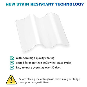 Whiteboard Magnetic Dry Erase Board Self Adhesive for Any Smooth Surface with New Stain Resistant Technology,Home Kitchen Fridge Shopping List and Office Notice Board (12” X 8”)