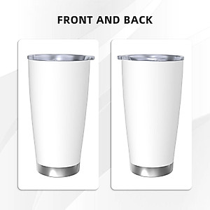 Custom Tumbler 20OZ Stainless Steel, Personalized Stainless Steel Drinking Tumblers with Lid Straw Three-piece set, Customized Travel Cup Mug with Food grade Stainless Steel, PureWhite